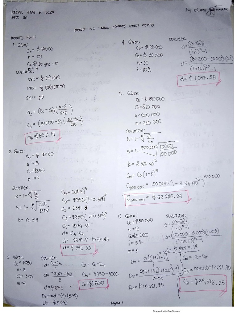 Eng. Economics Module #3 | PDF