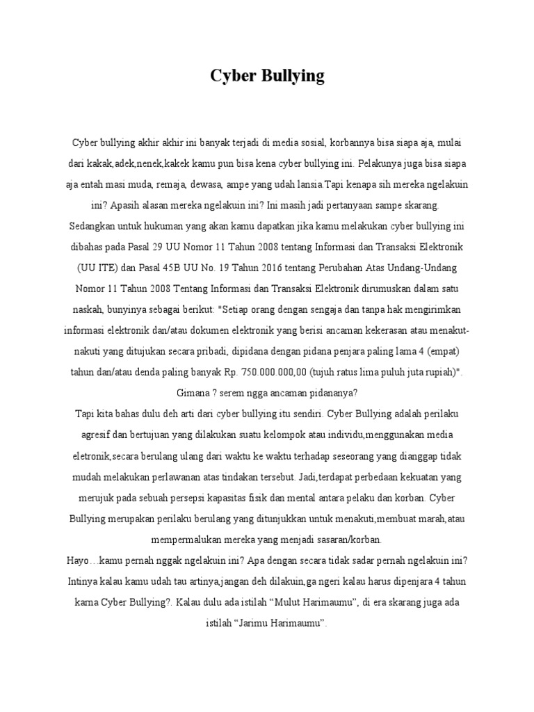 Cyber Bullying | PDF | Ilmu Sosial