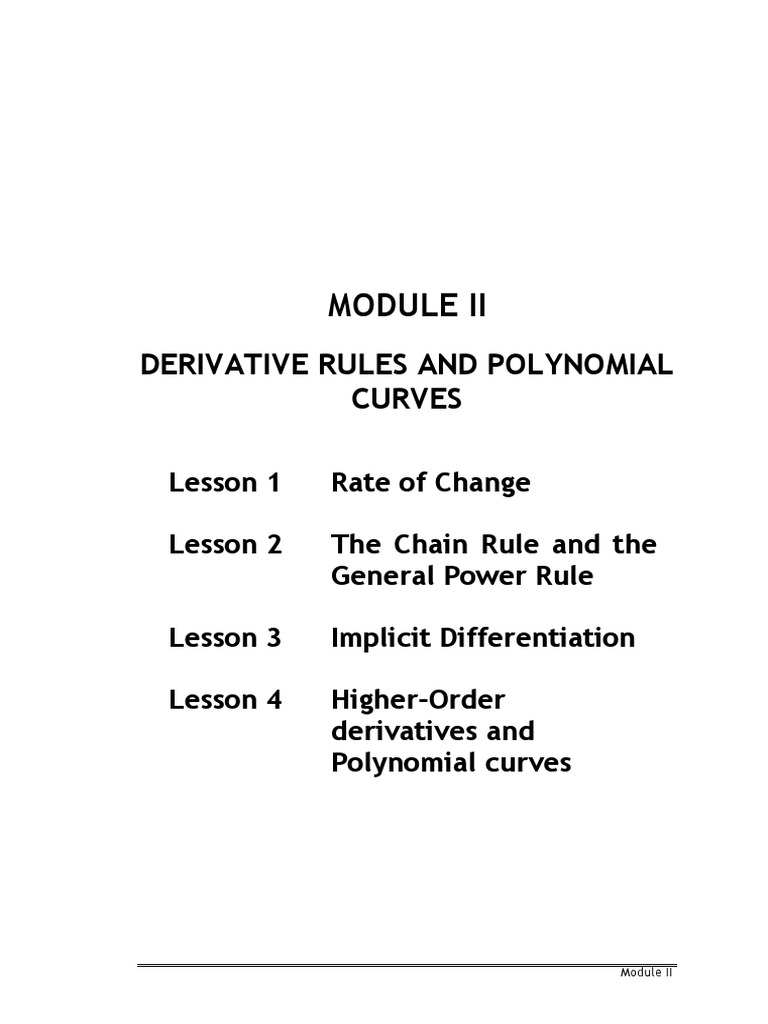 Enma 121 Module II | PDF | Derivative | Maxima And Minima