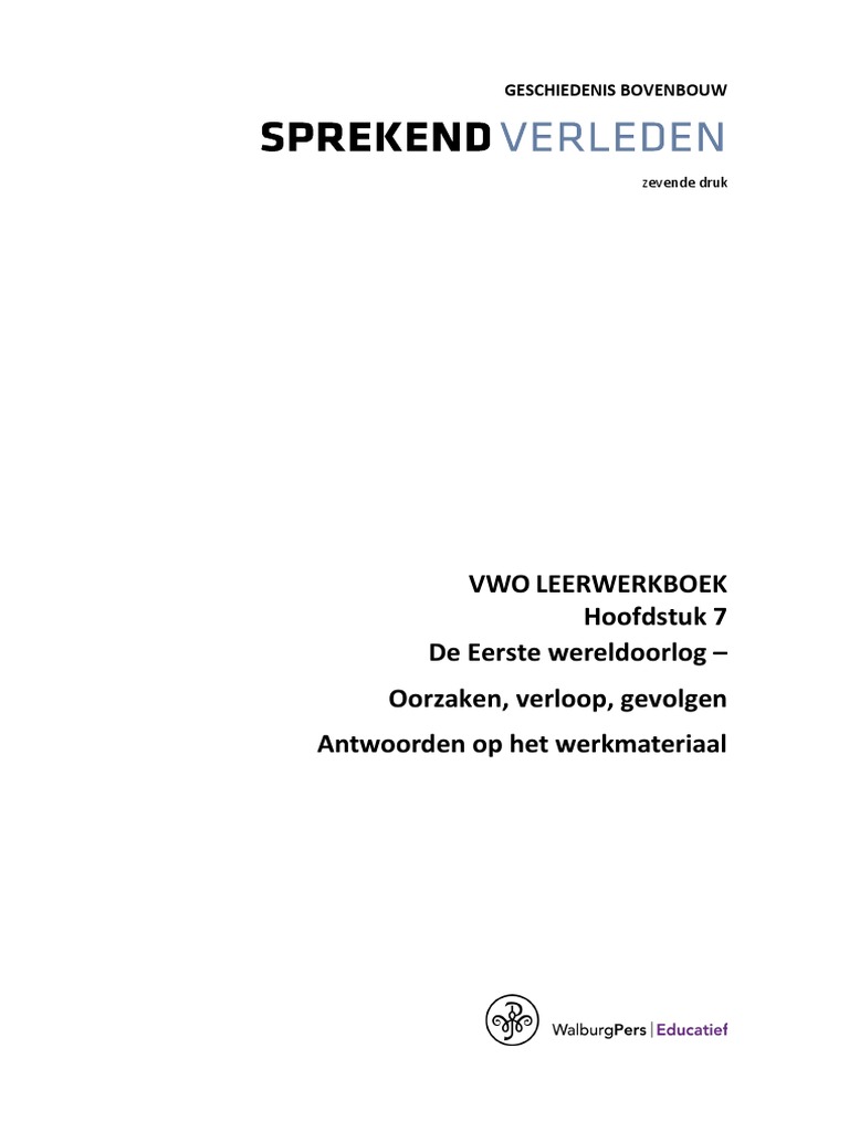 SvBB7 V hk07 Werkmateriaal - Antw | PDF