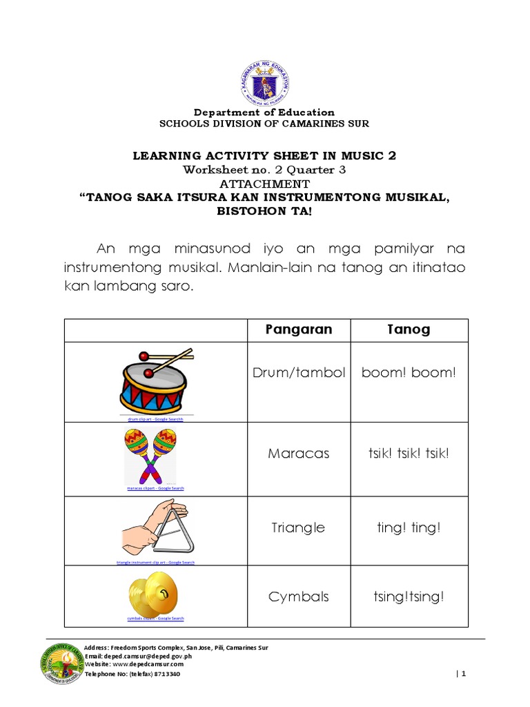 Las3.2 Week2 Music2 Tanog Saka Itsura Kan Instrumentong Musikal ...