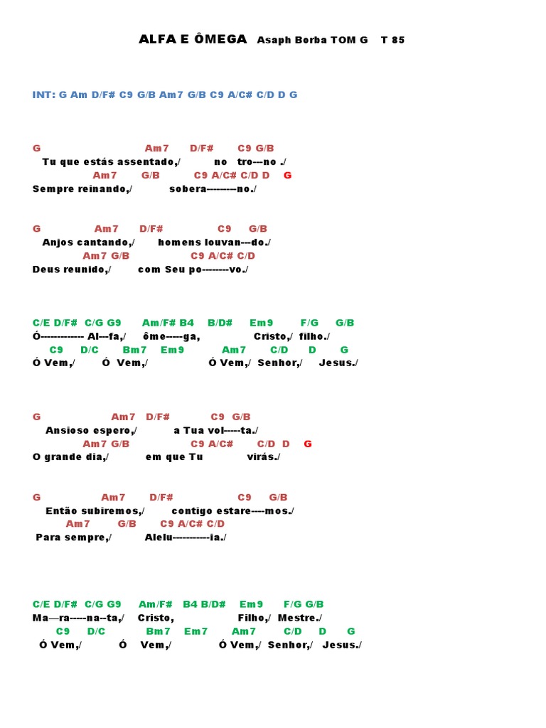 Alfa e Ômega Asaph Borba Tom G T 85 | PDF
