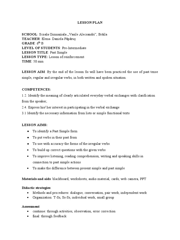 Lesson Plan 6th B | PDF | Lesson Plan | Reading Comprehension