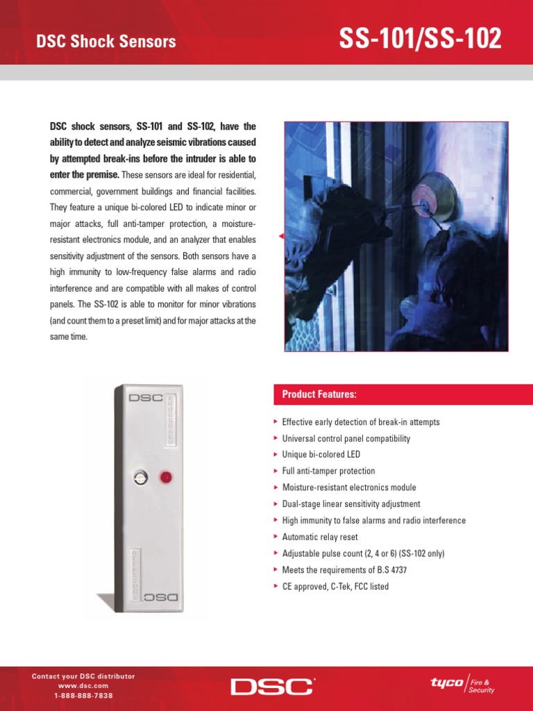 Fisa Tehnica Detector de Soc DSC SS-102 | PDF