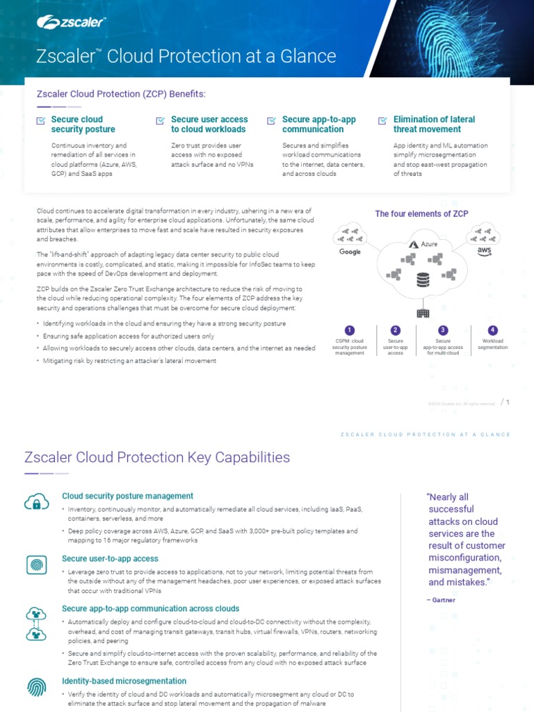 Zscaler Cloud Protection at A Glance | PDF | Cloud Computing | Security