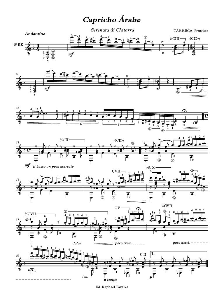 TÁRREGA, Francisco Capricho Árabe | PDF