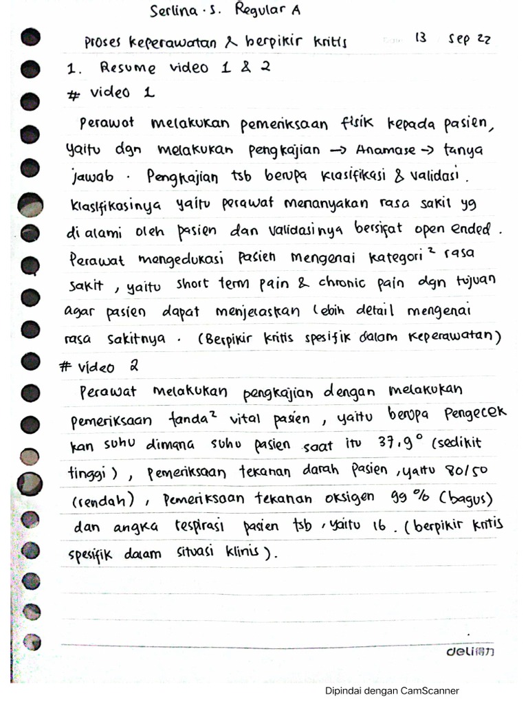 Tugas Berpikir Kritis Serlina Sandin | PDF