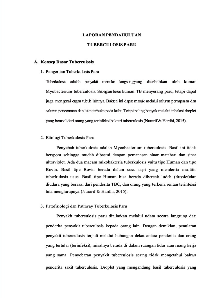 PDF Laporan Pendahuluan Tuberculosis Compress | PDF