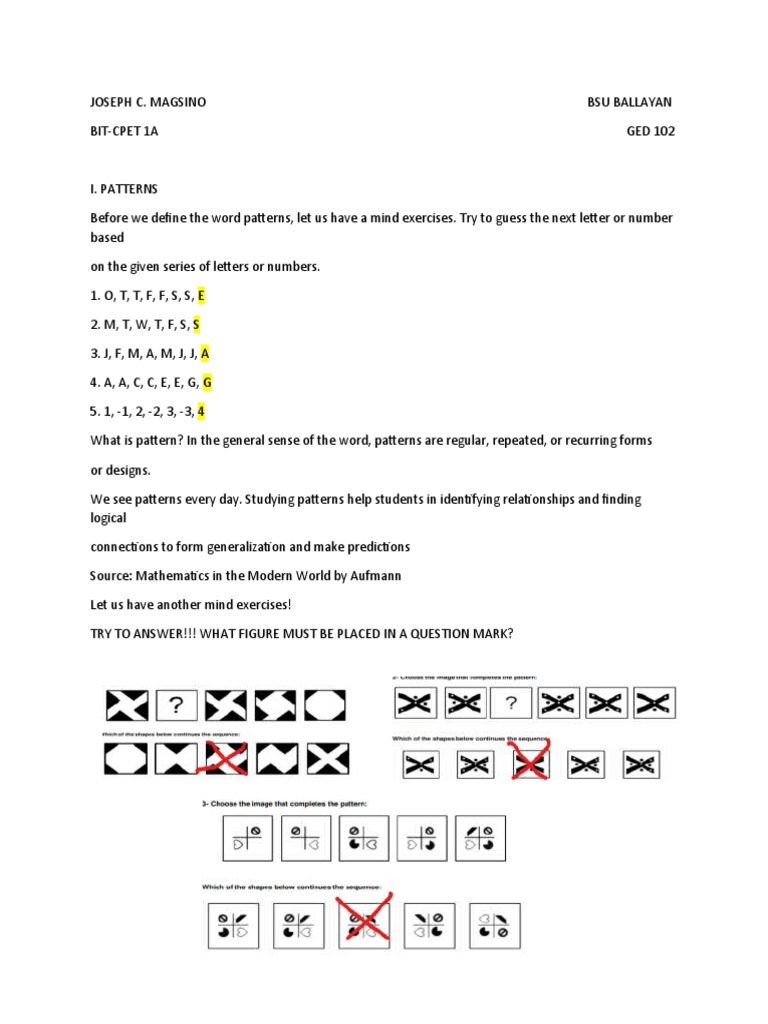 GED 102 Pattern and Fibonaci Sequence | PDF