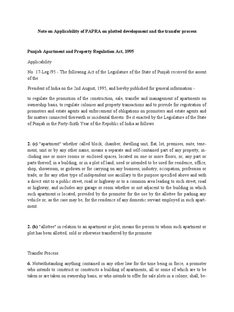 PAPRA Guidelines for Plot Development | PDF | Lease | Property