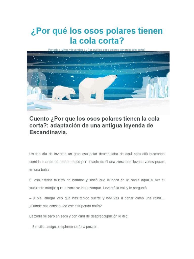 Por Qué Los Osos Polares Tienen La Cola Corta | PDF