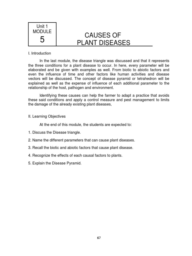 05.causes of Plant Diseases | PDF | Plant Pathology | Pathogen