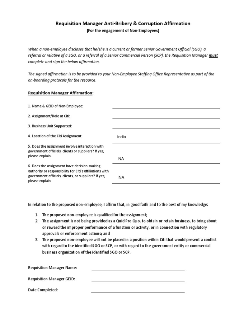 APAC ABC Affirmation For Declaration | PDF