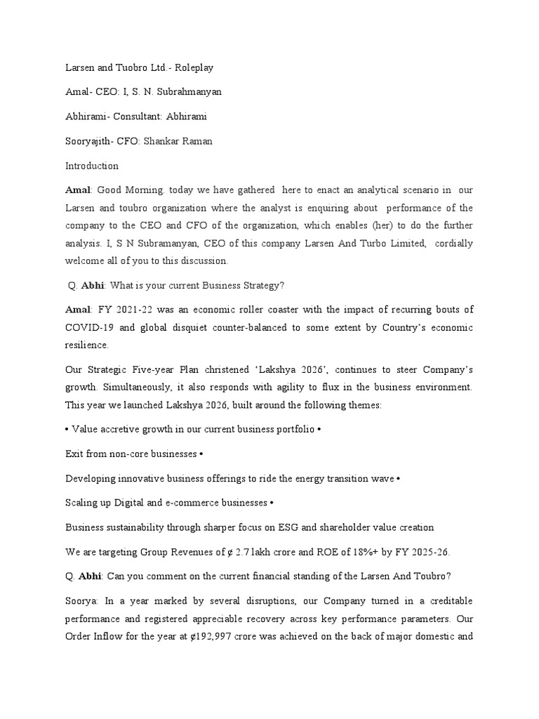 LT Roleplay - Script | PDF | Cost Of Capital | Business