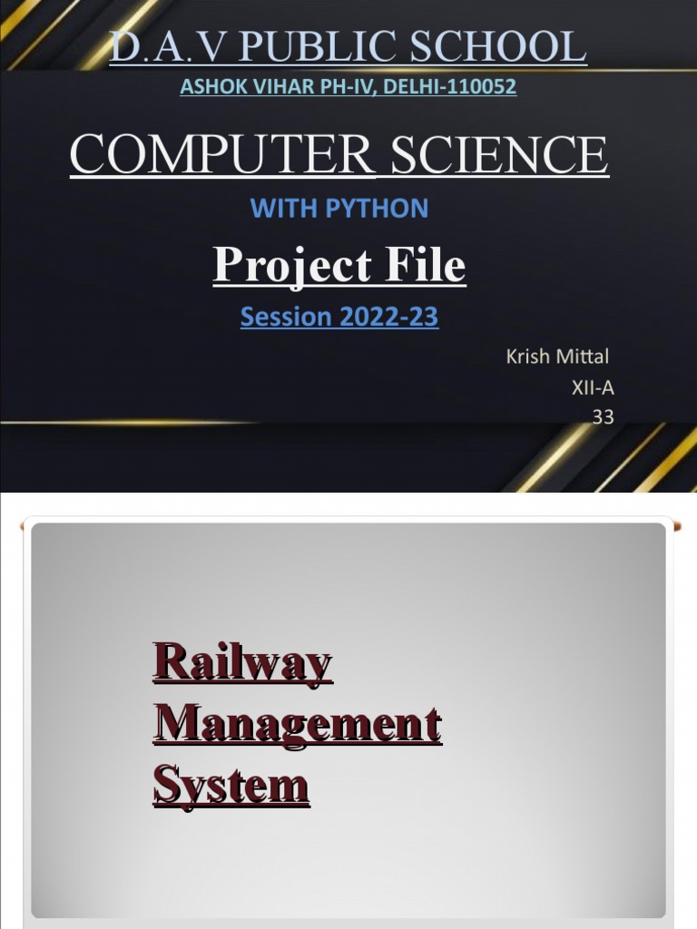 Railway Management by Krish Mittal - Recovered | PDF | Python (Programming Language) | Computing