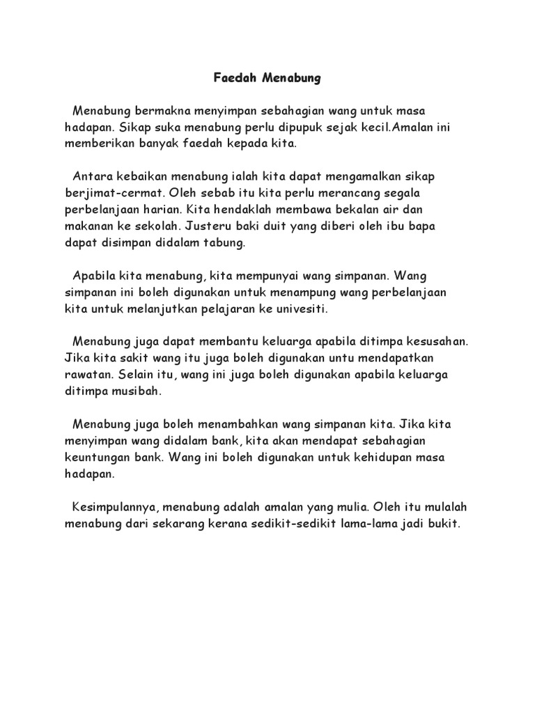 Faedah Menabung | PDF