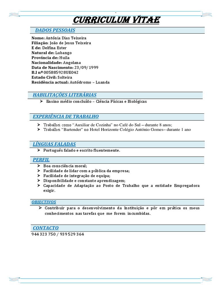 Antonia Dias CV | PDF