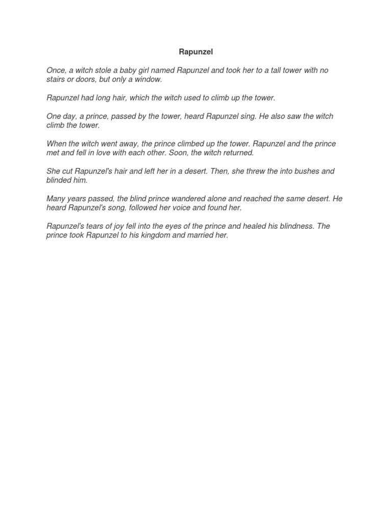 Rapunzel | PDF | Poetry