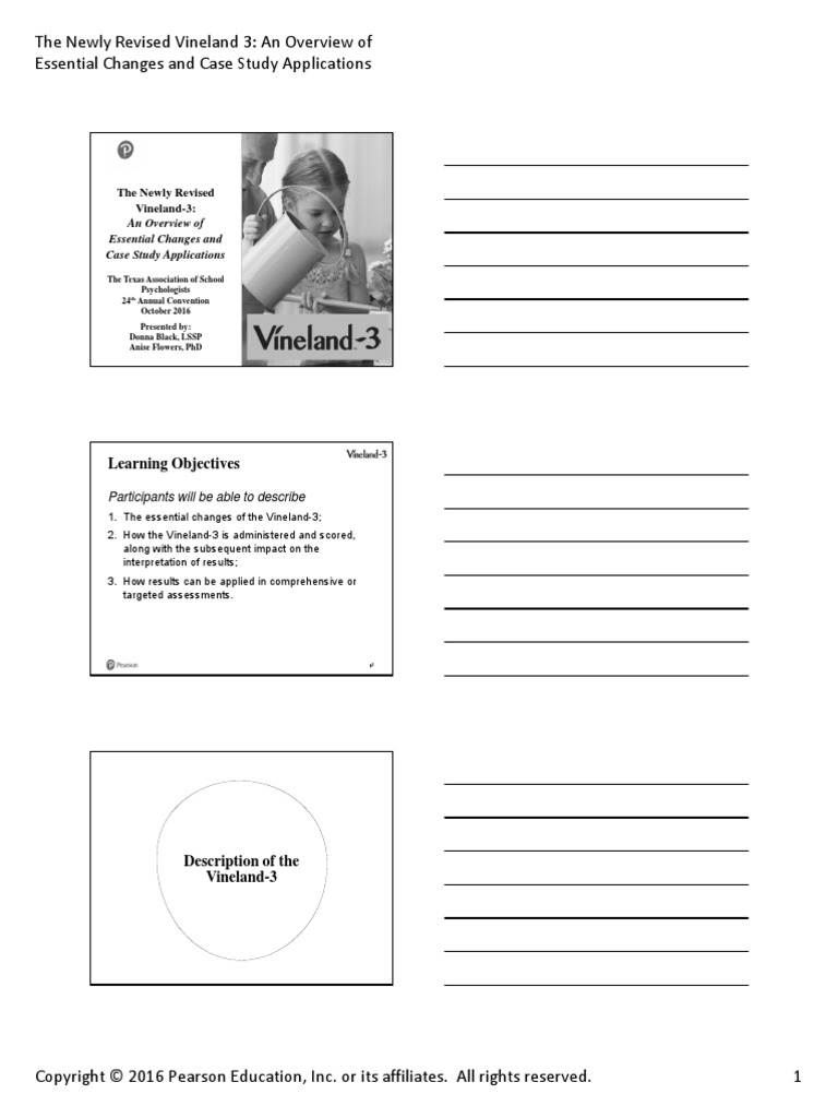 Vineland-3 Handout Tasp2016 | PDF | Intellectual Disability | Autism