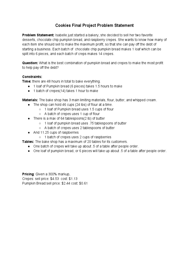 Cookies Final Project Exemplar 1 | PDF | Breads | Foods