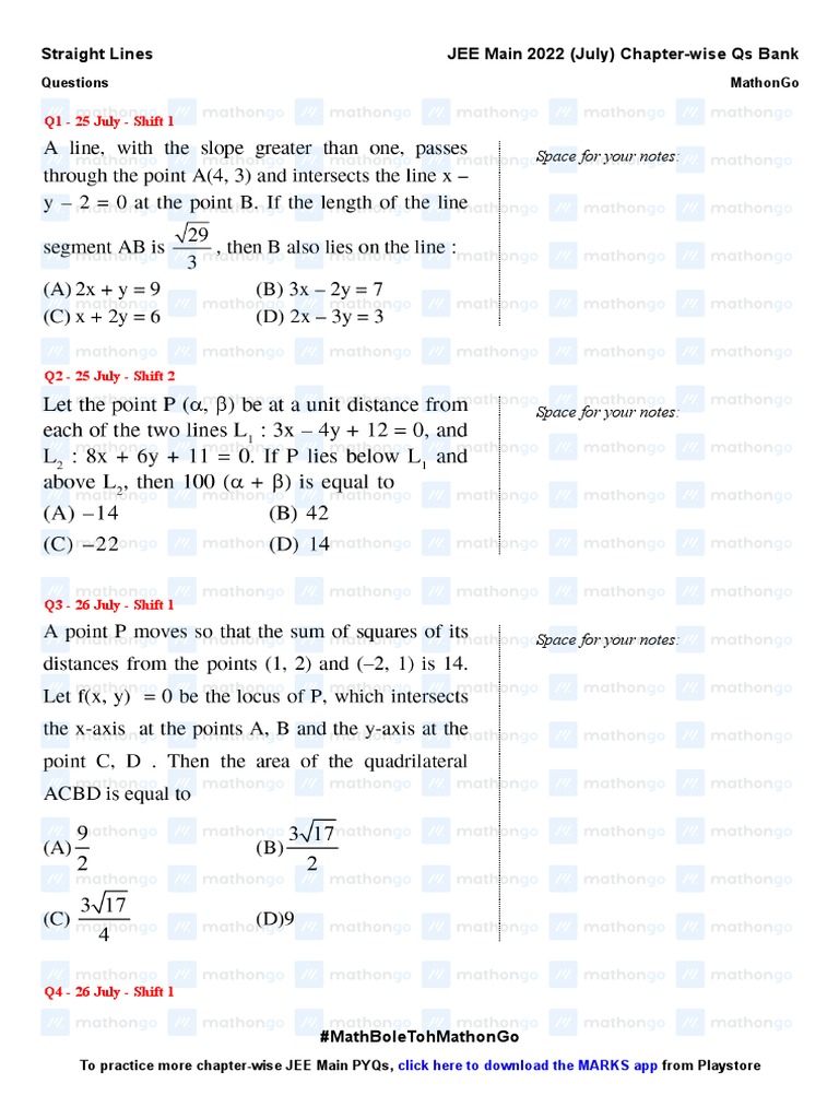 Straight Lines | PDF