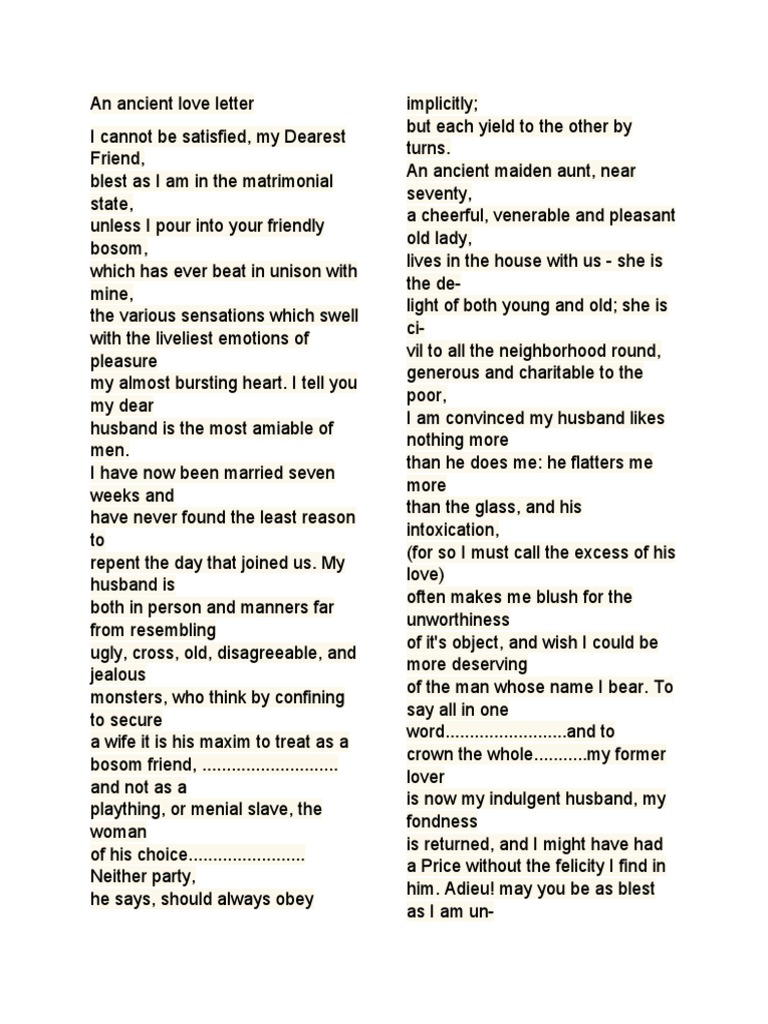 An ancient love letter | PDF