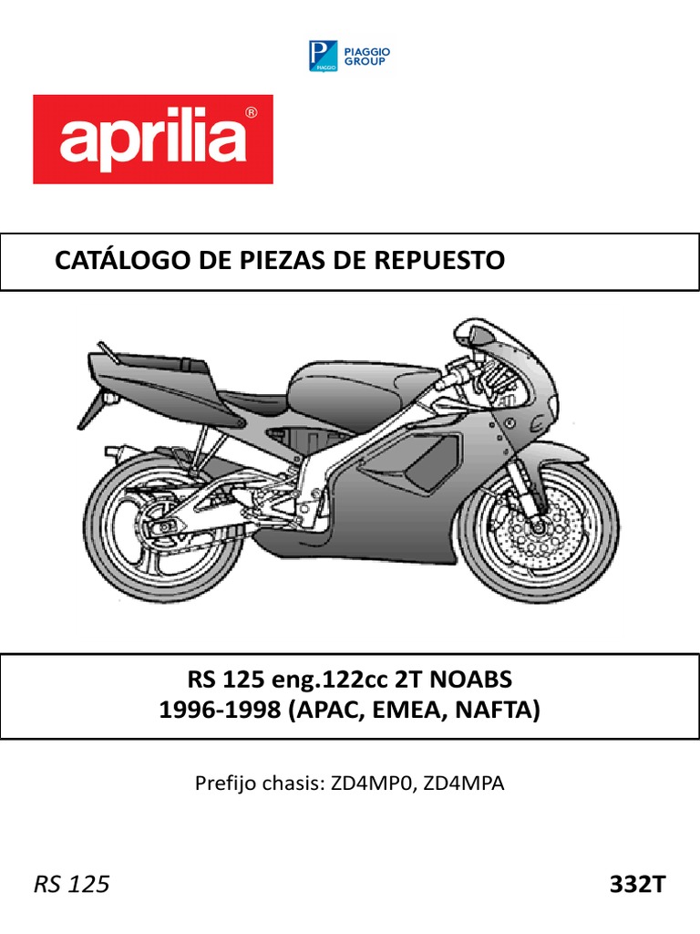 Despiece Aprilia RS MOTOR 122 | PDF | Vehículos de ruedas | Transporte