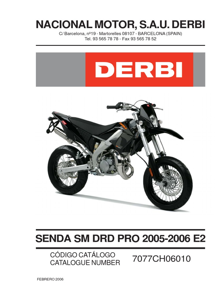 Manual Derbi Senda DRD Pro 2006 | PDF