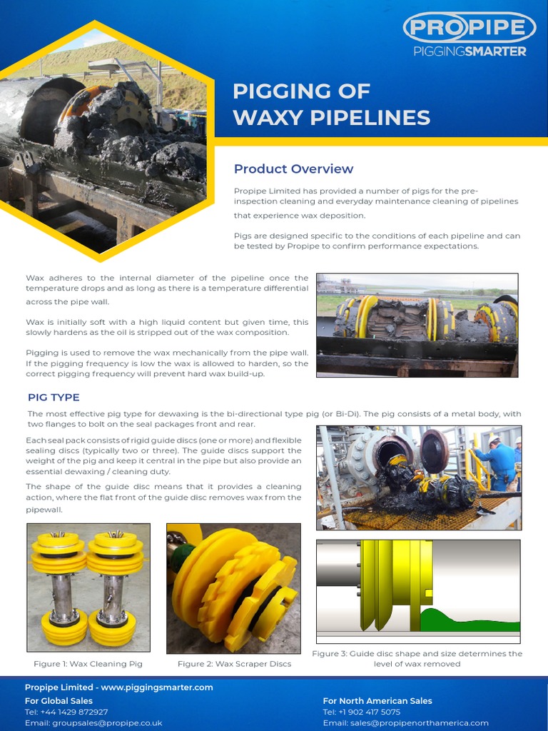 Propipe Pigging of Waxy Pipelines Rev 01 | PDF | Pipeline Transport | Pipe (Fluid Conveyance)
