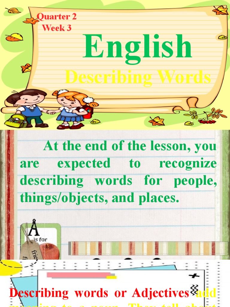 GRADE 1 - English - Describing Words | PDF | English Language | Noun