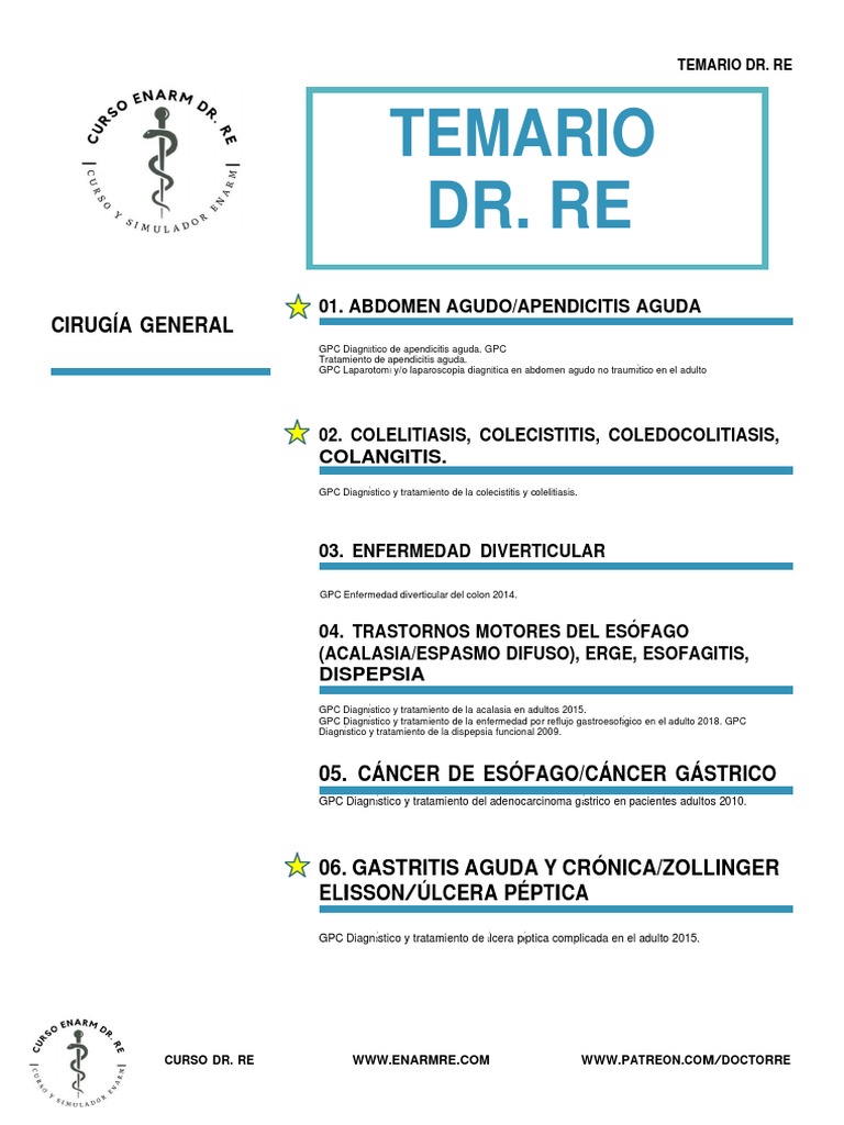 Temario Enarm 2023 | PDF | El embarazo | Parto