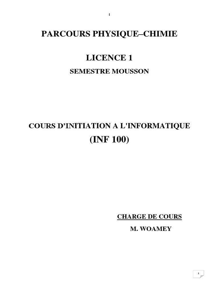 Cours D Info 100 Pdf