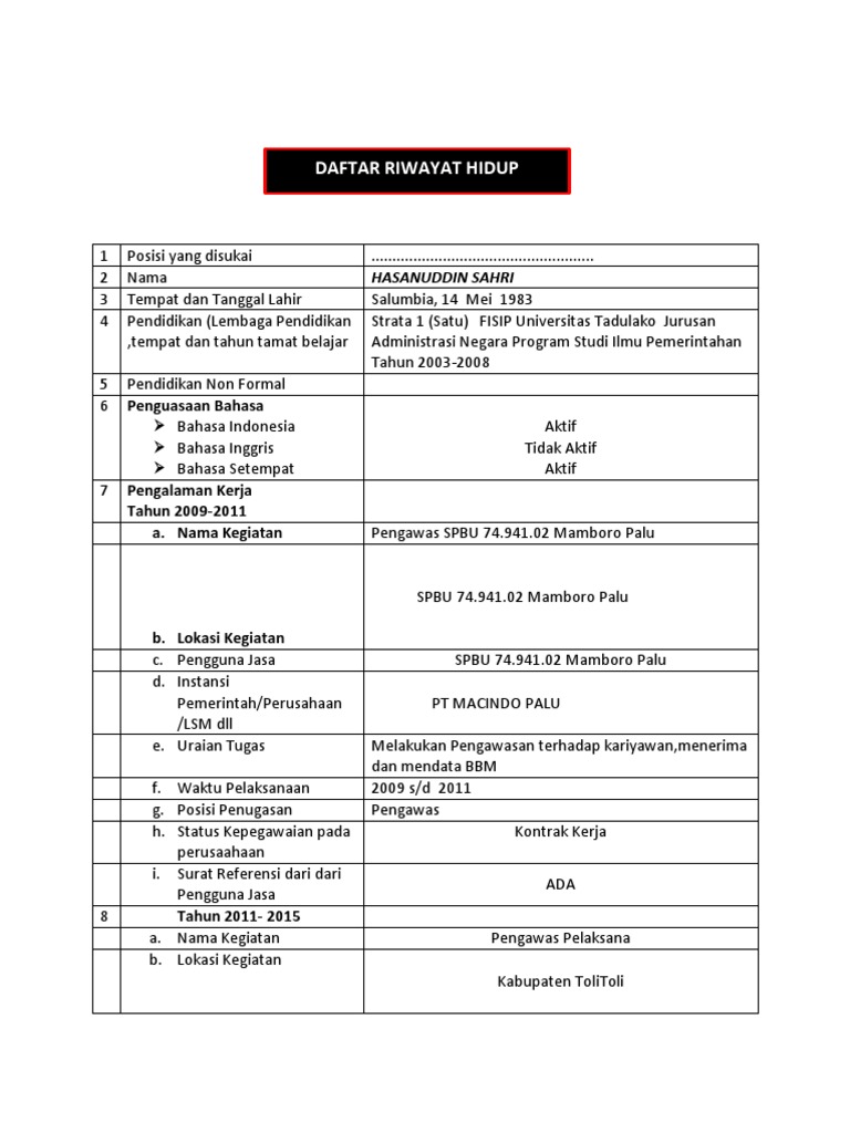 Curriculum Vitae Hasan | PDF