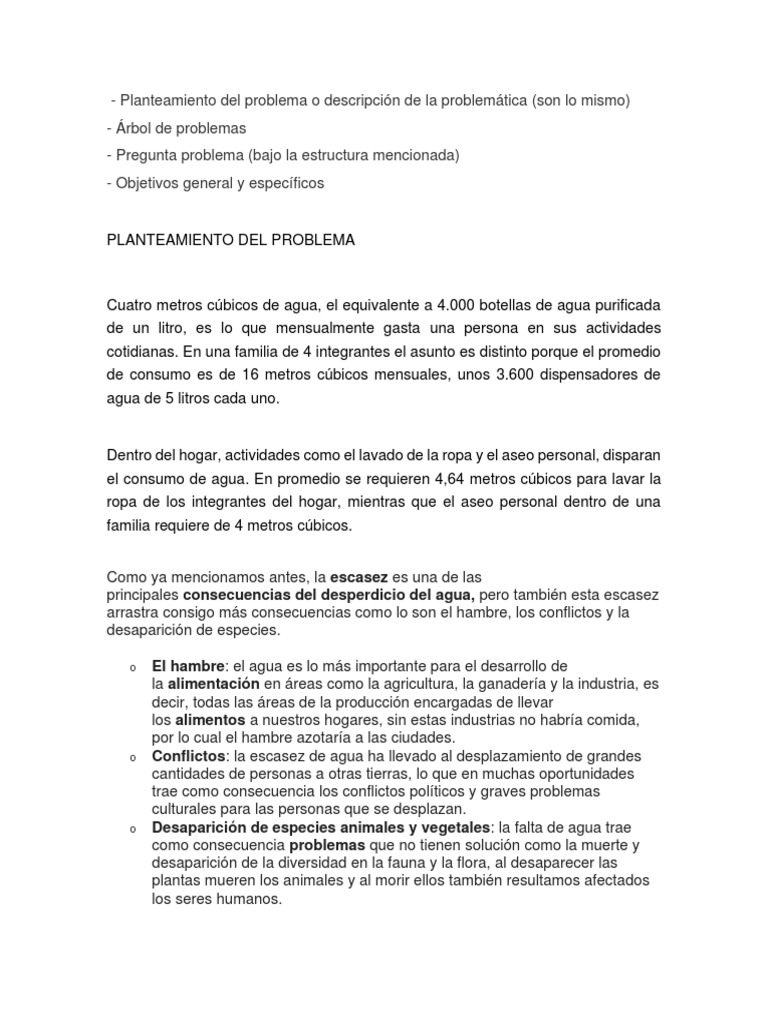 Planteamiento Del Problema o Descripción de La Problemática | PDF