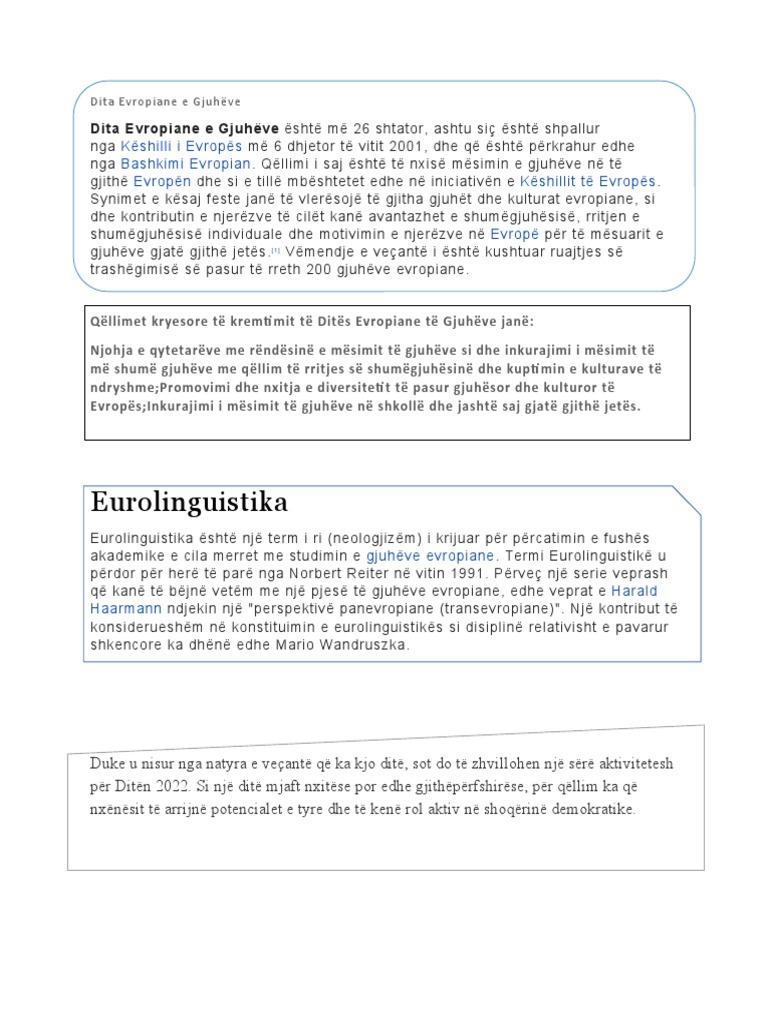 Dita Evropiane e Gjuhëve | PDF