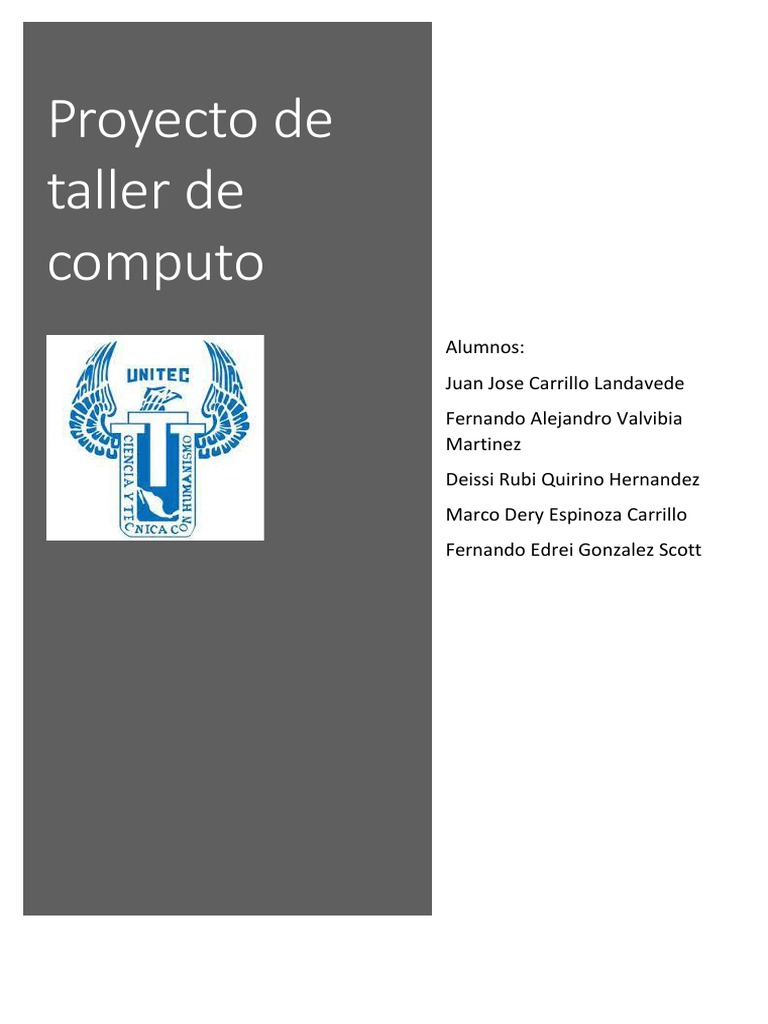 Proyecto de Taller de Computo | PDF | Estándares informáticos | Ingeniería Informática