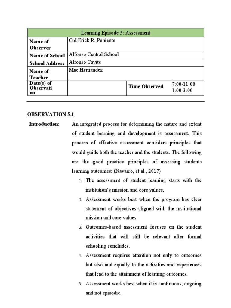 Assessment Poniente | Download Free PDF | Educational Assessment ...
