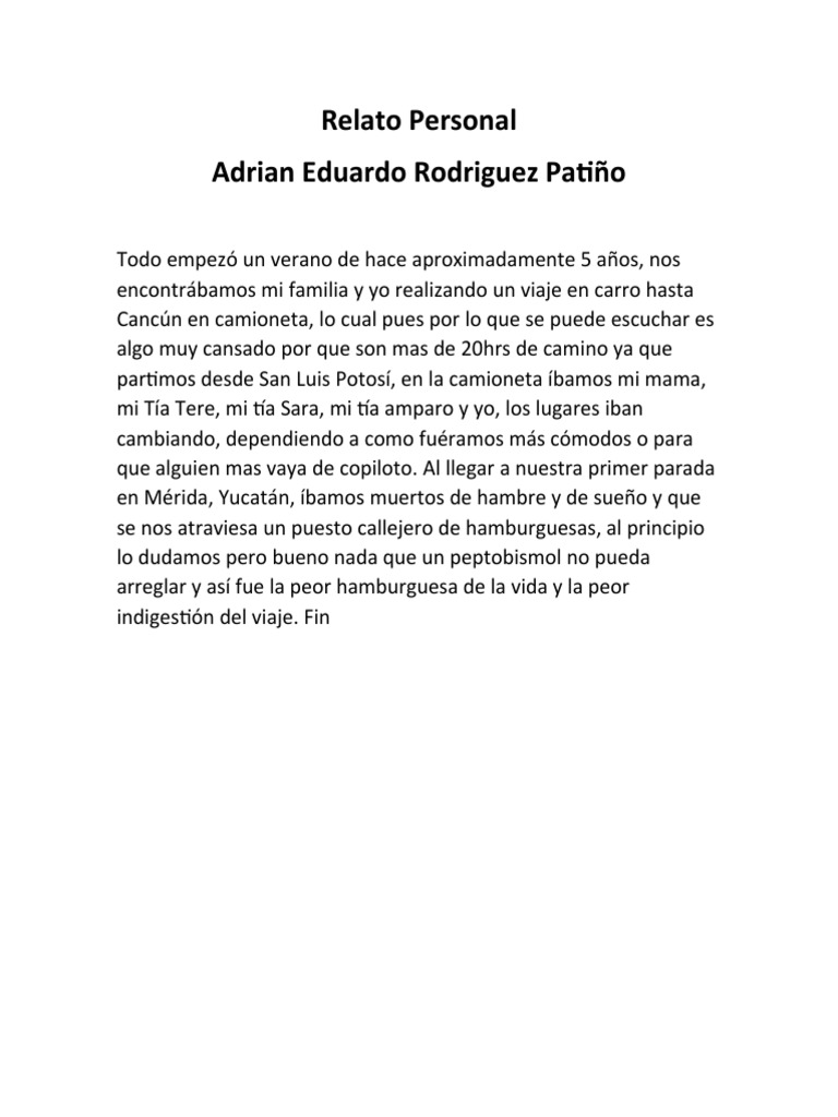 Relato Personal | PDF