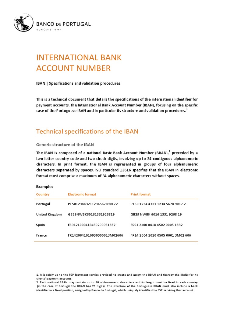 Portugal IBAN Structure and Validation | PDF | Algorithms | Software ...