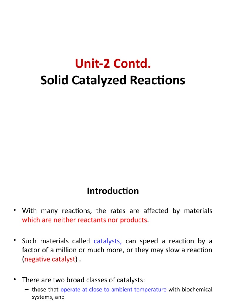 Solid Catalyzed Reactions Overview | PDF