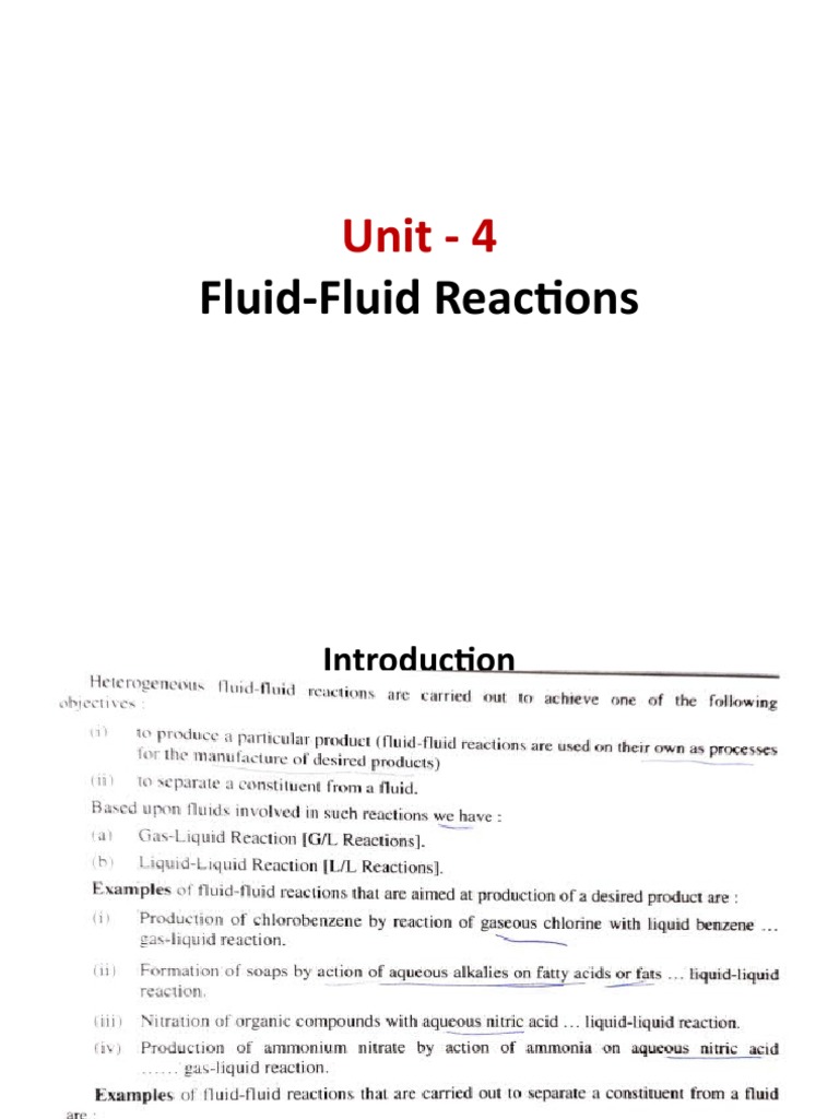 Unit-4. - Fluid Fluid Reactions | PDF