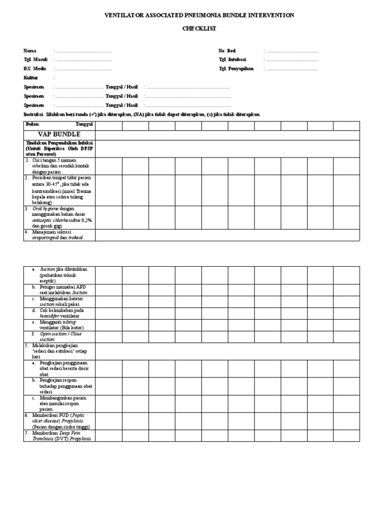 Ventilator Associated Pneumonia Bundle Intervention | PDF