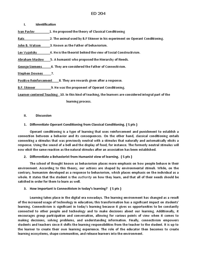 Key Learning Theories Explained | PDF | Learning | Behaviorism