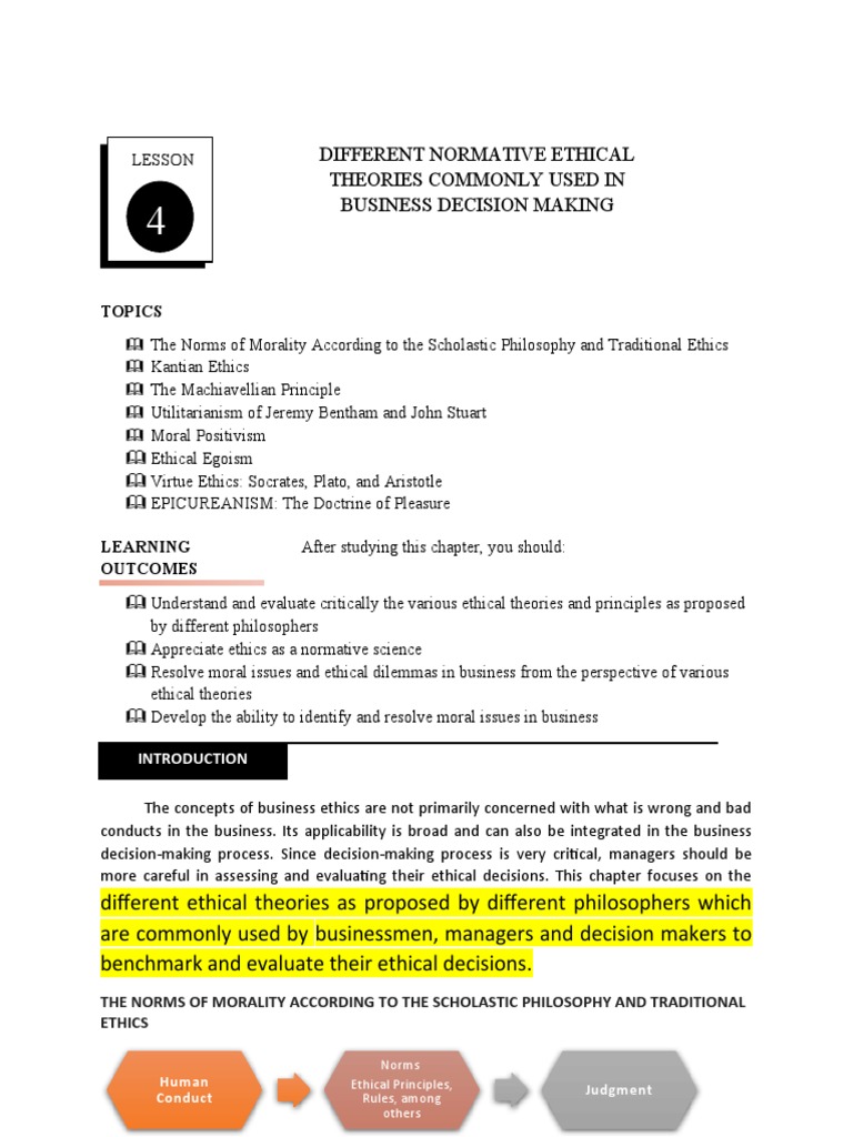 L4 Normative EthicalTheories GoodGov | PDF | Utilitarianism | Conscience
