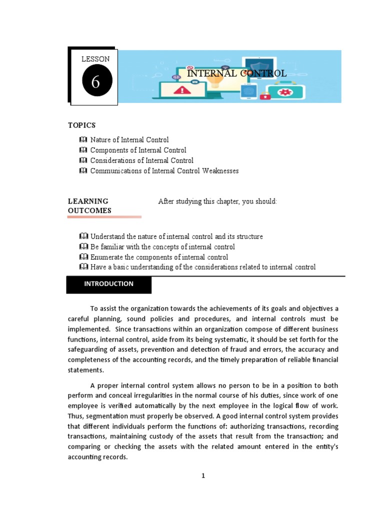 L6 Internal Control | PDF | Internal Control | Audit