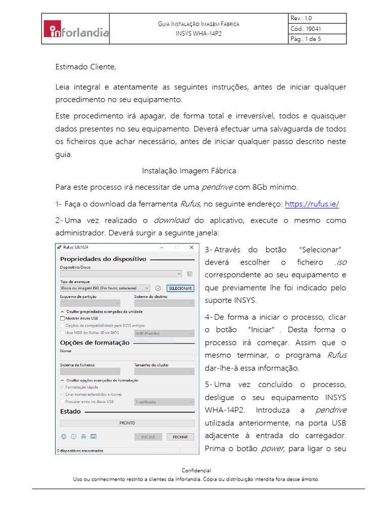 INSYS - WHA 14P2 - Imagem de Fabrica | PDF | Pen-drive | Arquitetura de ...