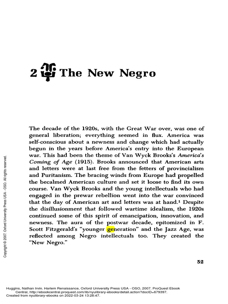 Harlem Renaissance - (2. The New Negro) | PDF | Harlem Renaissance ...