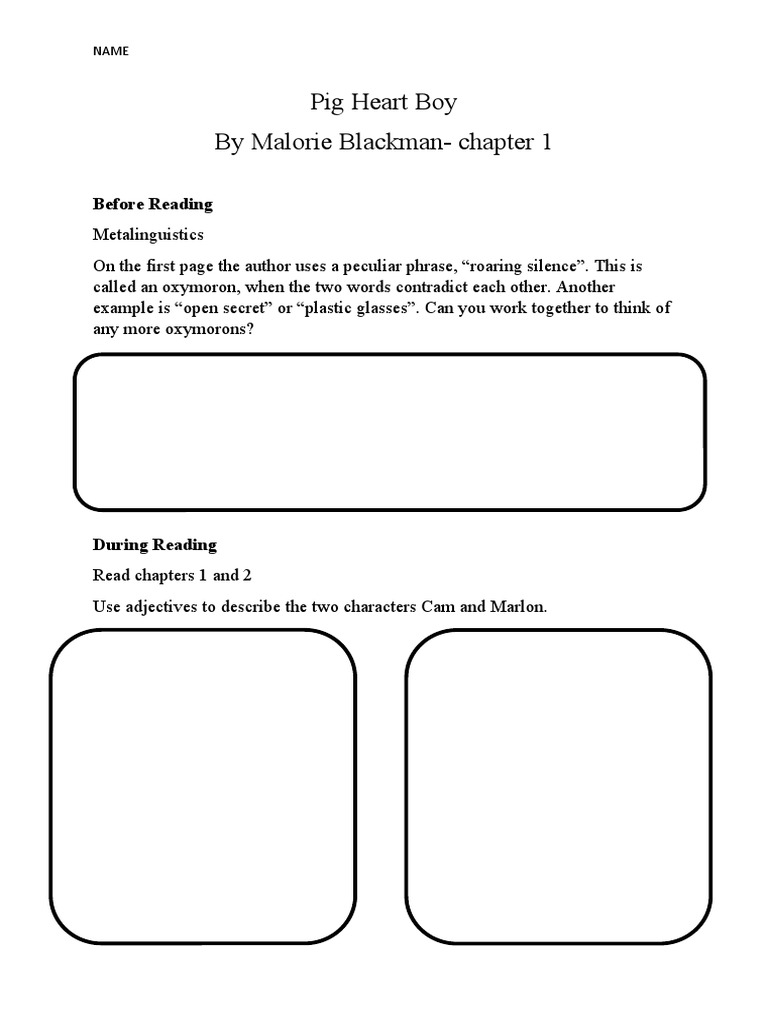 Pig Heart Boy+Comprehension | PDF