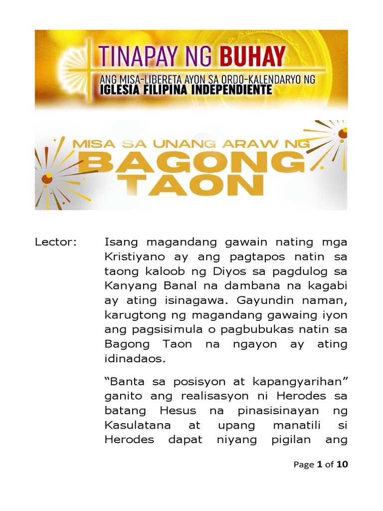 Unang Araw NG Bagong Taon | PDF