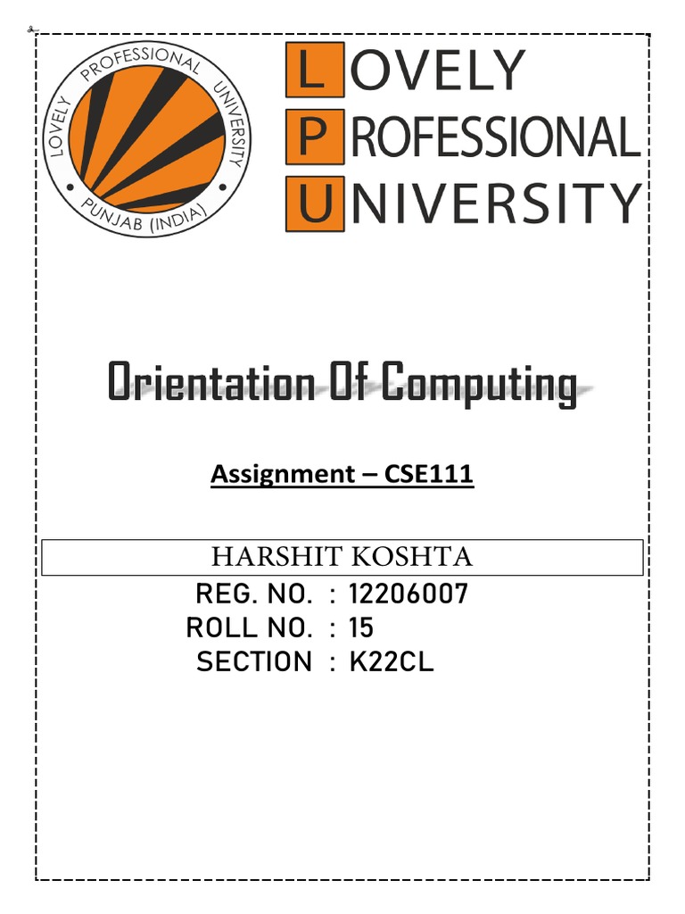 Cse111 Assignment Harshit | PDF | Computers Cse111 Assignment Harshit | PDF | Computers